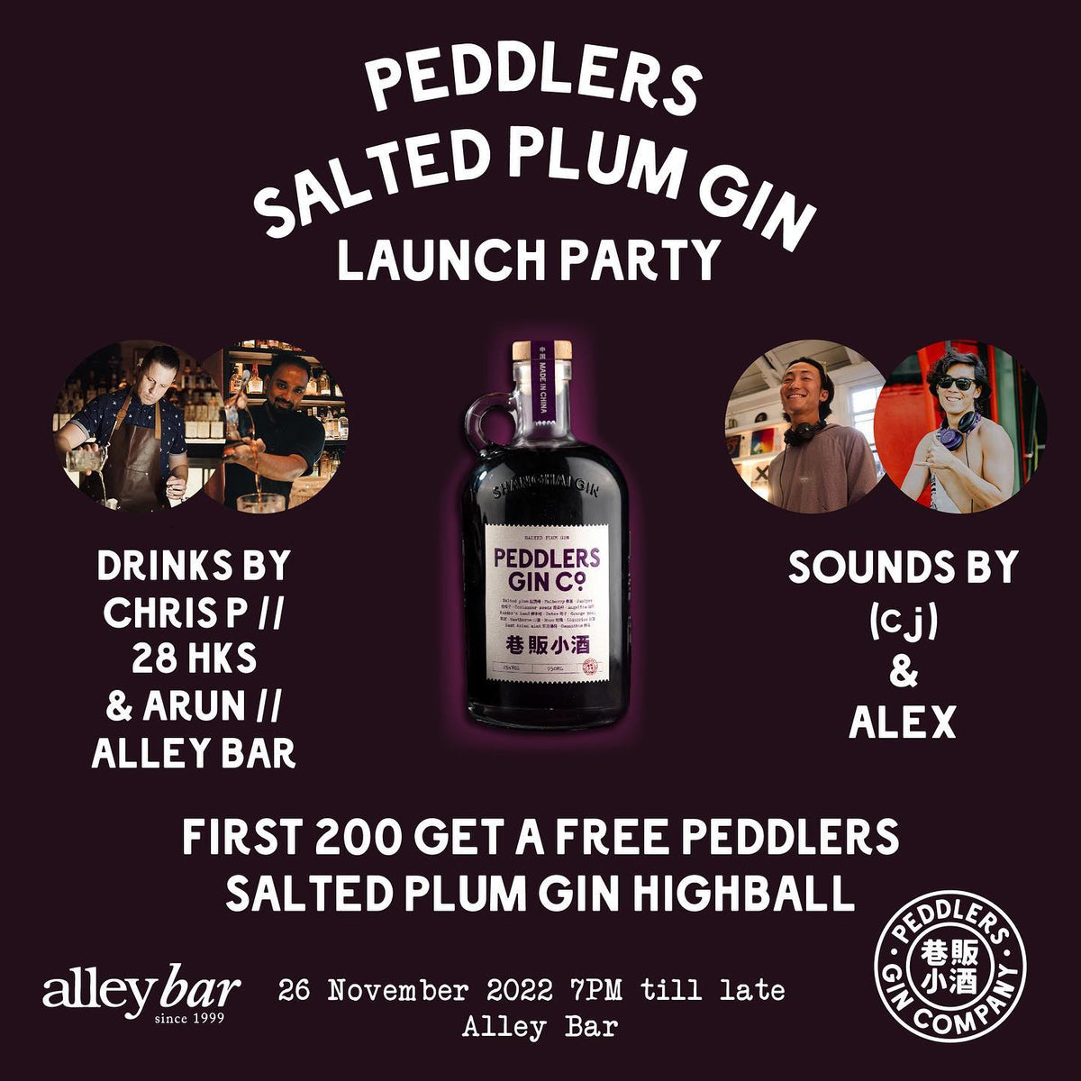 Peddlers Gin Salted Plum Gin Singapore Launch Party – 88 Bamboo