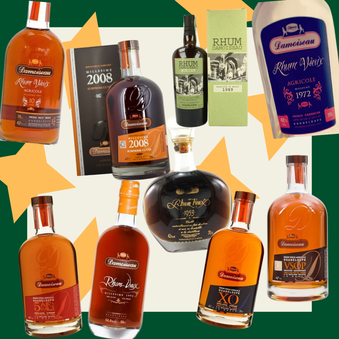 A Series of Rums Damoiseau: VSOP; 5 Year Old; XO; Rhum Vieux 10 Year O ...