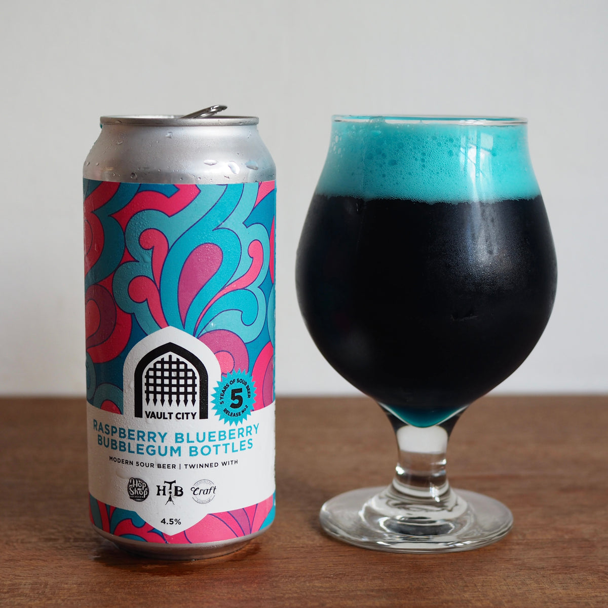 Vault City Raspberry Blueberry Bubblegum Bottles Sour Beer, 4.5% ABV ...